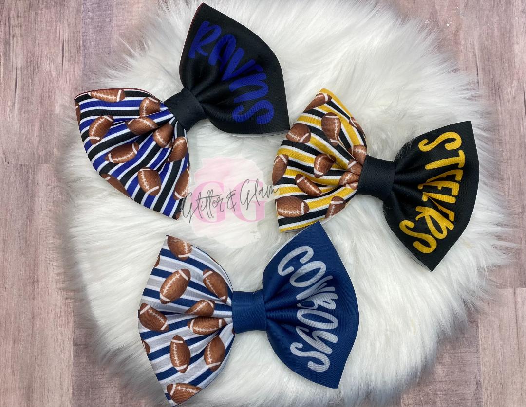 Football Bows | Glitter and Glam Bows