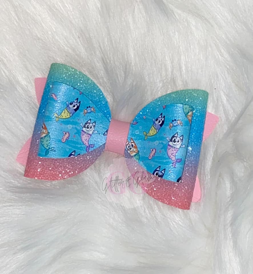 Bluey Mermaid | Glitter and Glam Bows